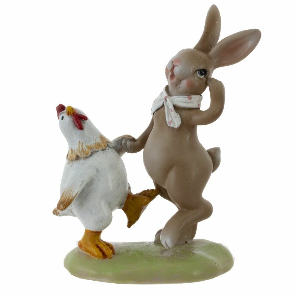 Фигурка пасхальная "Заяц с курицей", 8х4х11 см