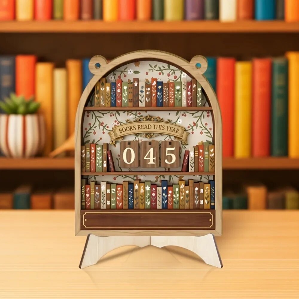 Деревянный счетчик книг "Books Read This Year", цвет D