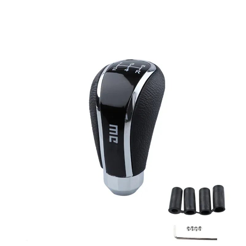 Автомобильная универсальная кожаная ручка переключения передач, автоматическая ручка уровня передач, ручная коробка передач, индивидуальный рычаг переключения передач, черный, красный 9cm black with logo