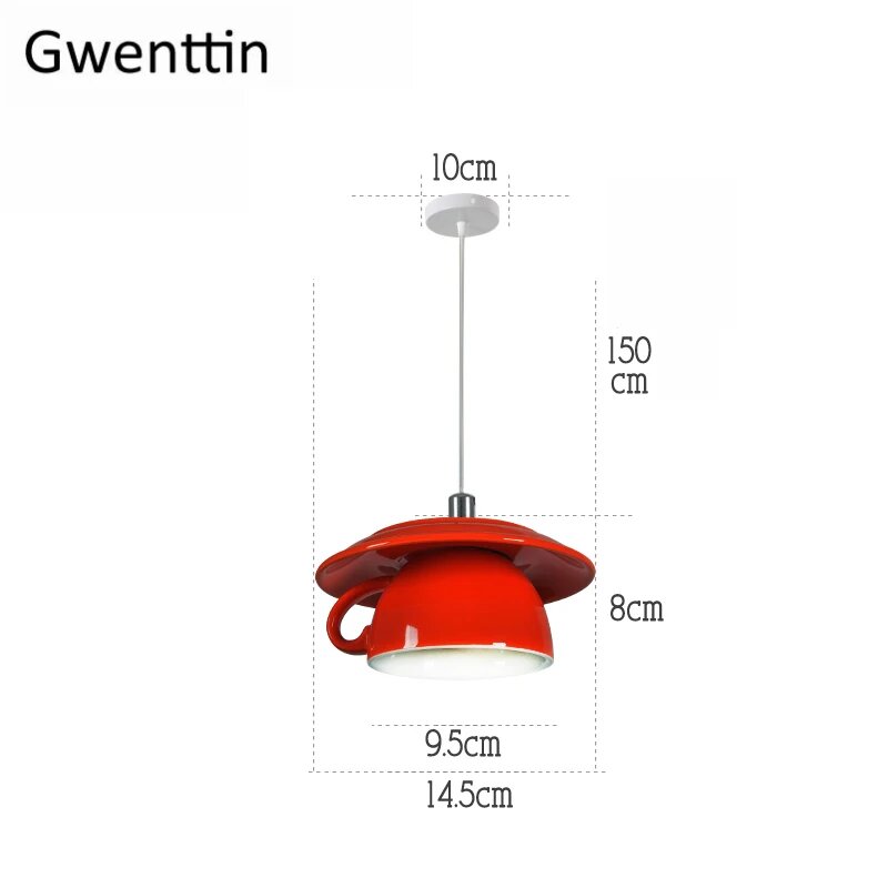 Подвесные светильники Gwenttin в виде чашек, керамика red, Красный