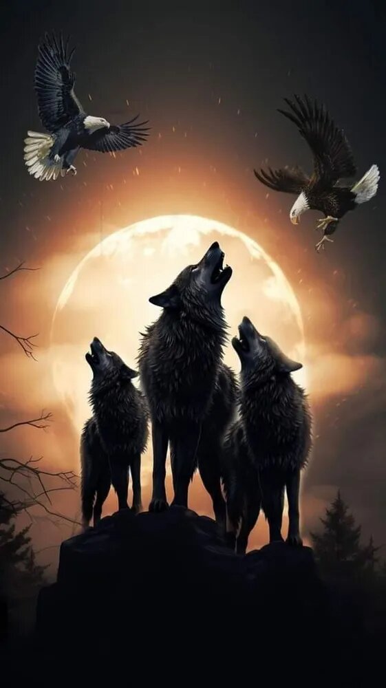 Алмазная Мозаика "волки" 40*50 См, Безрамная, Идеальна Для Дома, Украшения, Подарков.