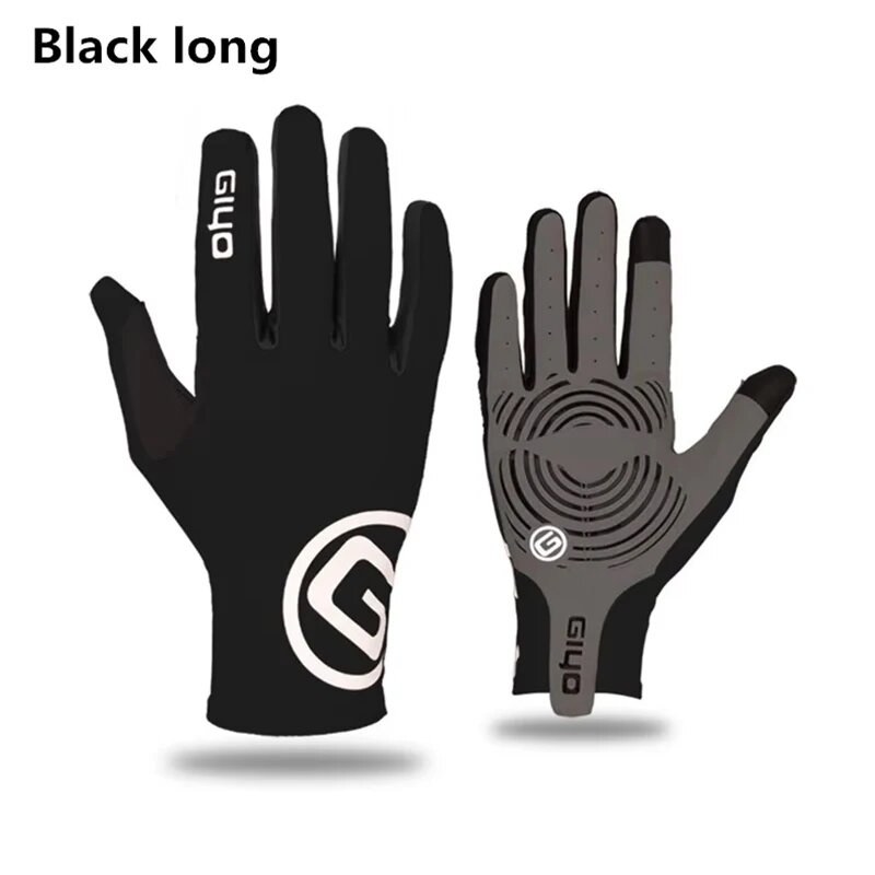 GIYO спортивные велосипедные перчатки из лайкры Черный, XXL, black long