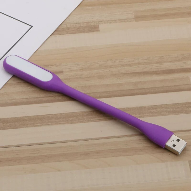 Портативная USB-перезаряжаемая фиолетовая гибкая настольная лампа 2-упаковка для учебы и путешествий