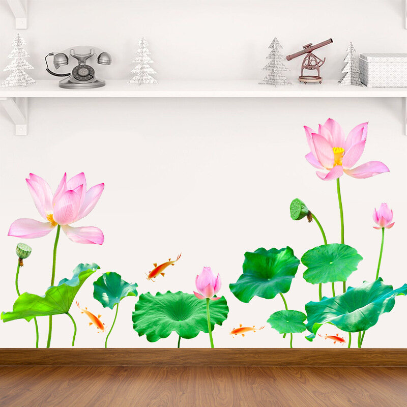 Наклейки для украшения стен в китайском стиле с цветами, древний стиль, пейзаж, соответствующие комбинации, наклейки на