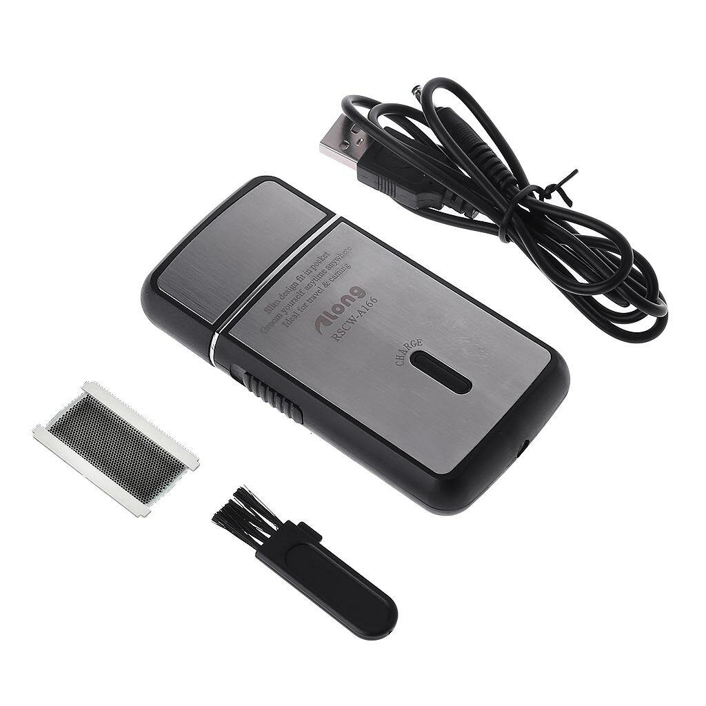 Мужская электробритва портативная с сеточкой, USB-зарядка, Черный