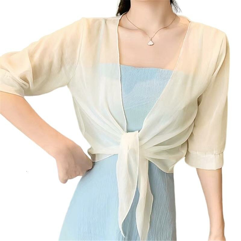 Женский короткий болеро с прозрачными вставками, абрикосовый