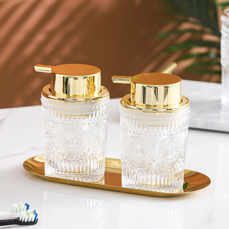 Легкий роскошный стеклянный флакон для пенообразования с дозатором мыла и пены, 1 штука, 300 мл