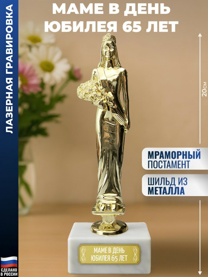 Статуэтка женщина "Маме в день юбилея 65 лет"