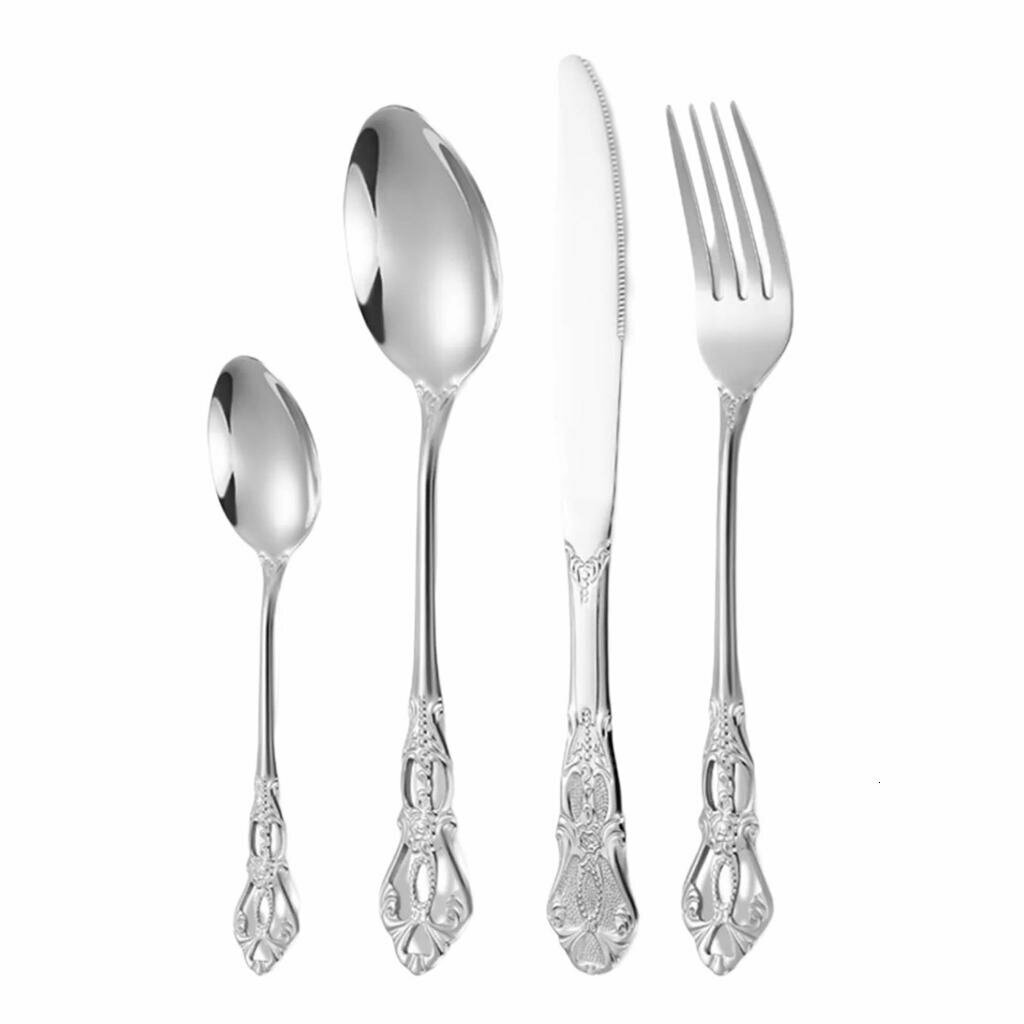 Набор столовых приборов из нержавеющей стали, Серебро