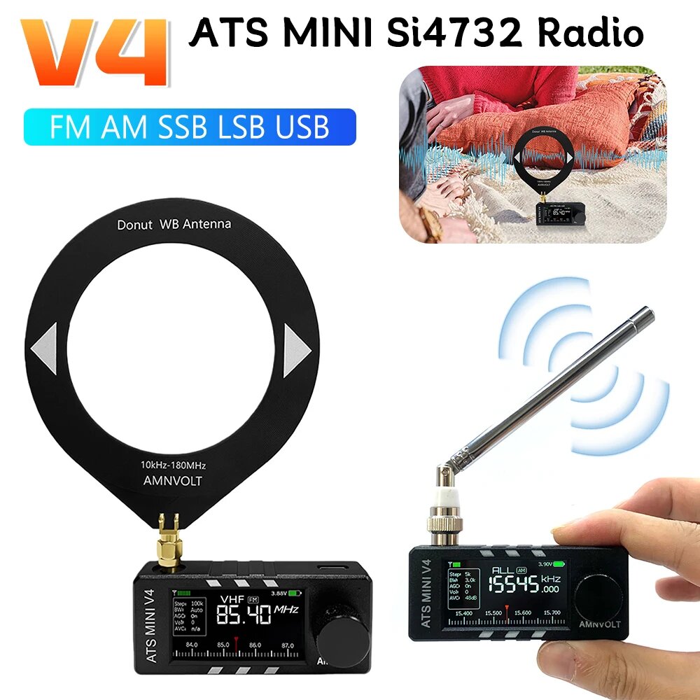 AMNVOLT V4 ATS MINI DSP радиоприемник, Plastic V4 — фото 1
