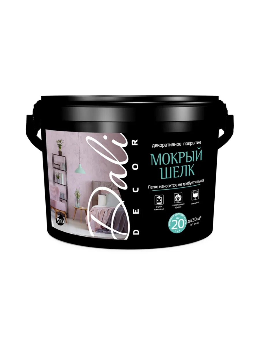 Декор. штукатурка Мокрый шелк перламутр, белый 5кг