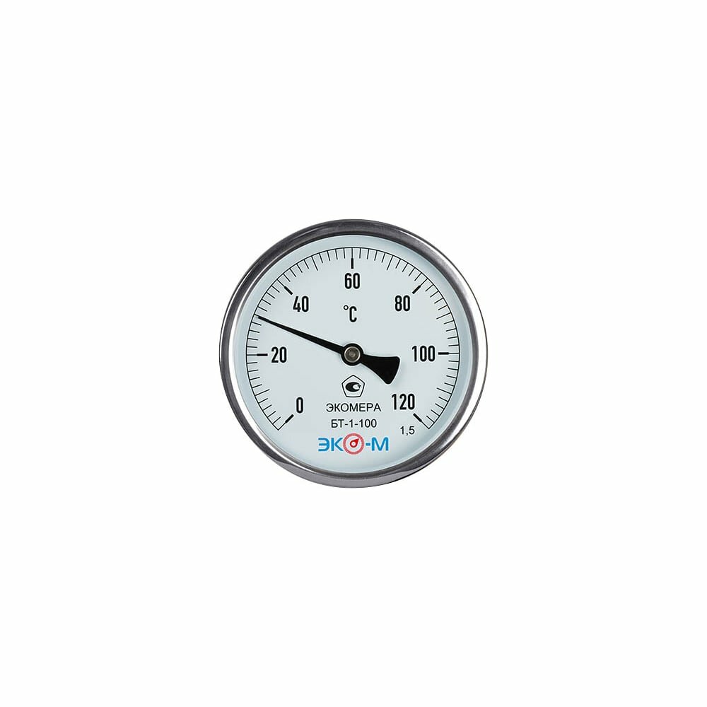 Биметаллический термометр ЭКО-М экомера БТ-1-100, 0-120C, L=40 БТ-1-100-120С-L40