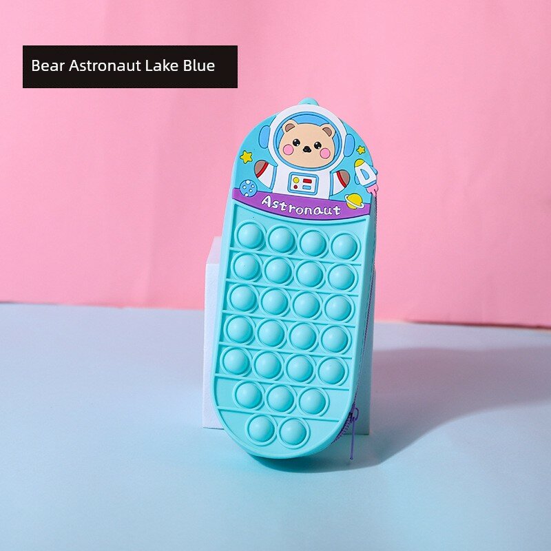 Детский пенал-антистресс с мультяшным дизайном, креативная игрушка-сжималка, многофункциональный пенал для снятия