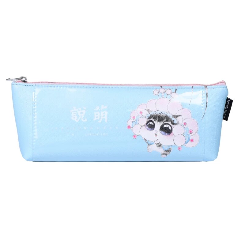 Двухслойный пенал в китайском стиле с рисунком льва, вместительный пенал из искусственной кожи и холста для