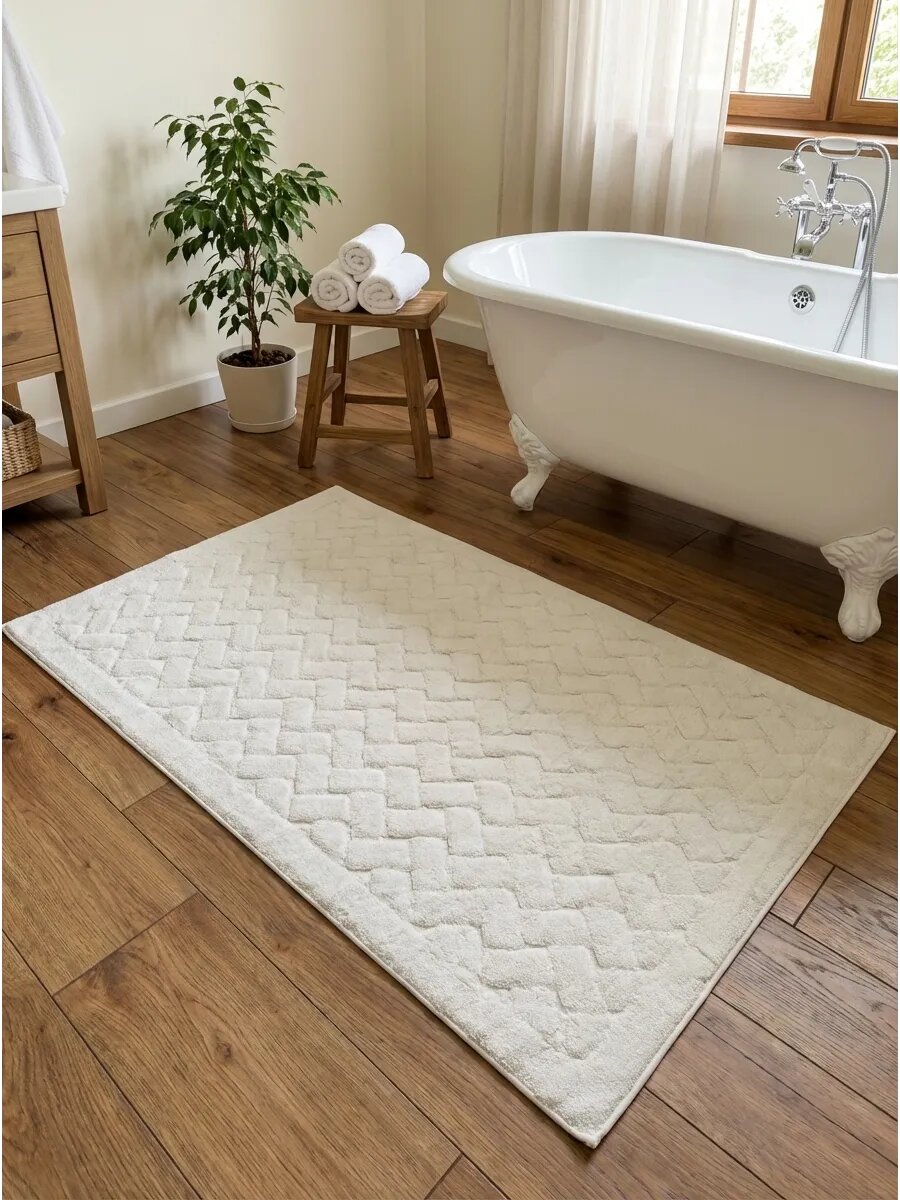 Коврик Natali's Carpets на пол для ванной и туалета большой 100х200см Турция