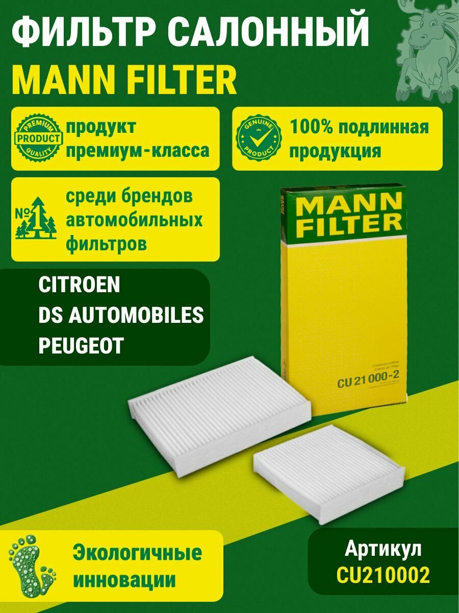 Фильтр воздушный салона MANN (CU210002)