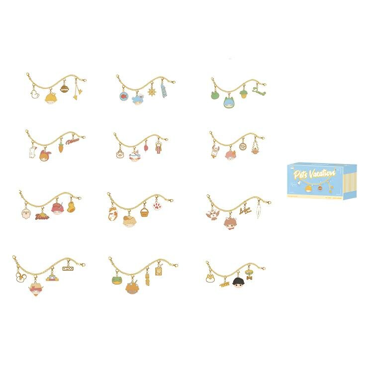 POP MART Dimoo Pet Vacation Collection Подвеска Слепые коробки 1 слепой бокс Полная упаковка 12 шт null