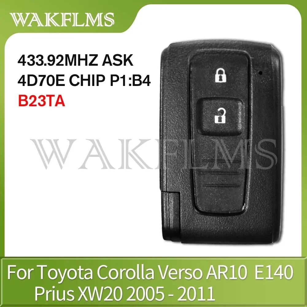MOZB31EG B23TA для Toyota Prius Corolla Verso умный дистанционный ключ 312 МГц 433,92 МГц 4C 4D чип 89994-47061 89904-47011 433mhz Remote B23TA