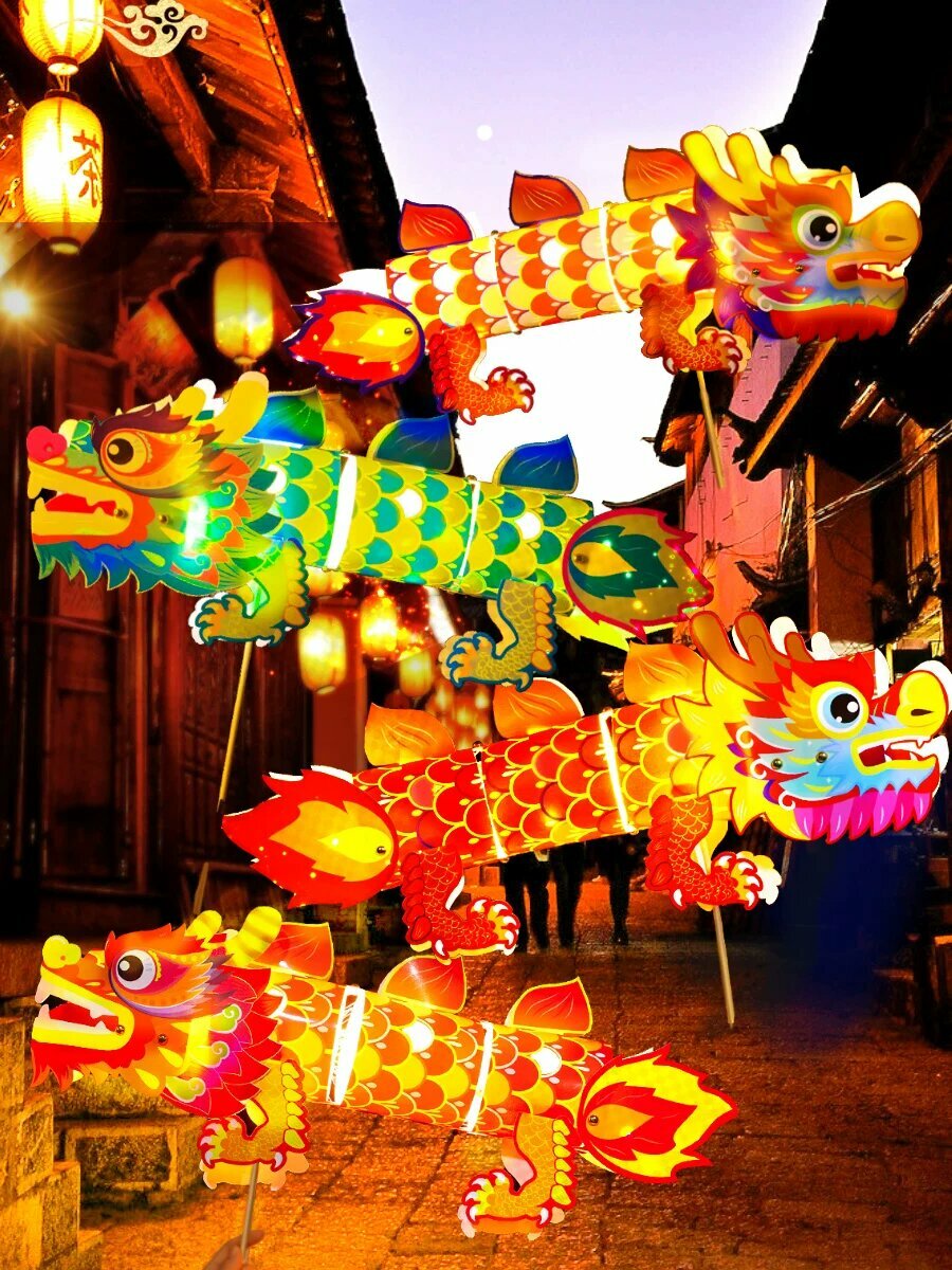 Набор для творчества: оригами-дракон ручной работы, материал для изготовления китайского дракона из бумаги, детская