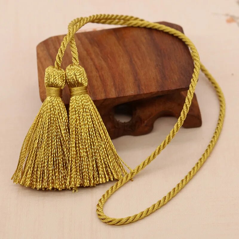 Двойные кисточки из полиэстера, цвет 05 Earth yellow, 10 шт