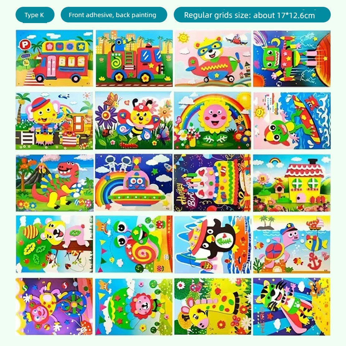 Набор для творчества: 3D-коллаж из стикеров для девочек, ручная работа, DIY, для детского сада Тип B, смешанный с 10