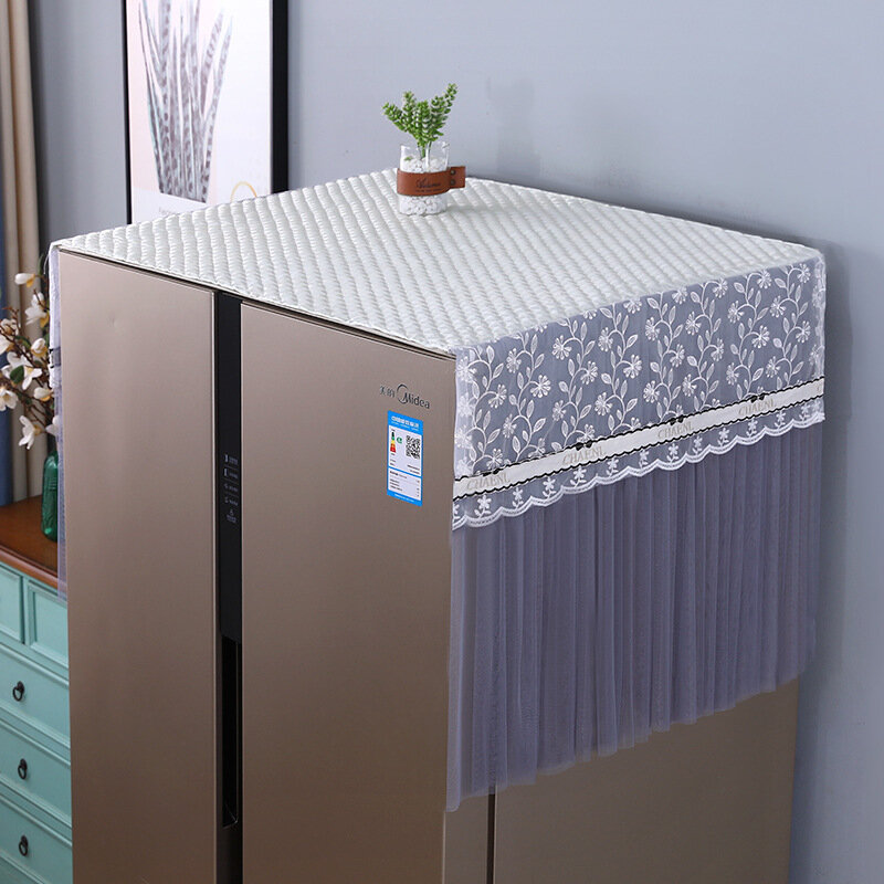 Новый белый кружевной чехол для холодильника, набор пылезащитных чехлов для однодверных и двустворчатых стиральных машин