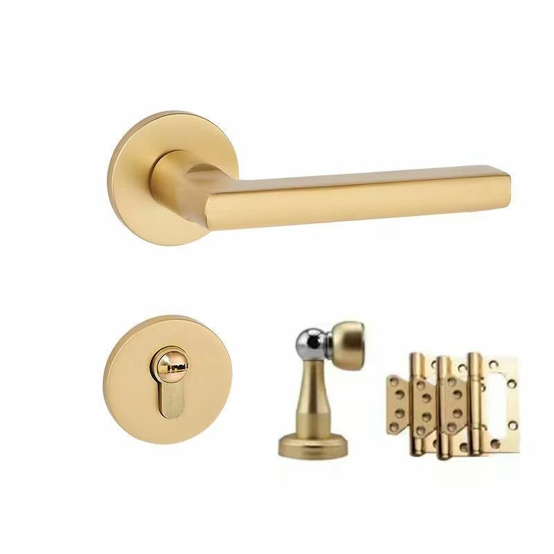 Золотой дверной замок для внутренней спальни, набор дверных замков в американском стиле, магнитный бесшумный дверной замок, ручка для деревянной двери