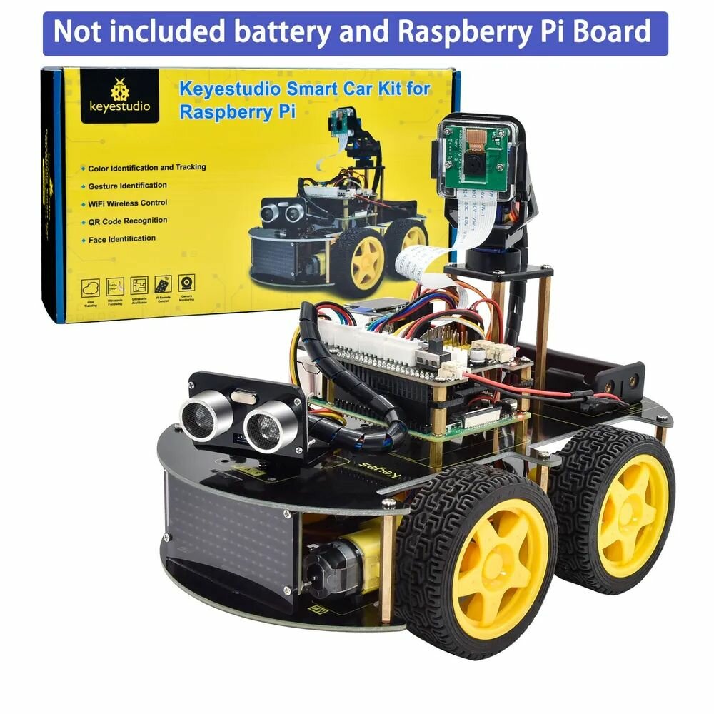 Умный робот-автомобиль с модулем камеры для Raspberry Pi 4B (плата Raspberry Pi 4B в комплект не входит)