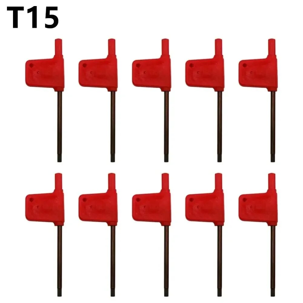 Набор отверток Torx, 10 шт, красный, пластик, сталь 10Pcs T15
