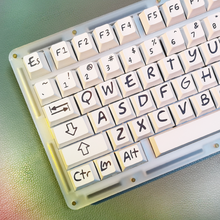 Минималистичные большие белые кейкапы для клавиатуры, оригинальная высота, PBT, сублимационная печать, для механических