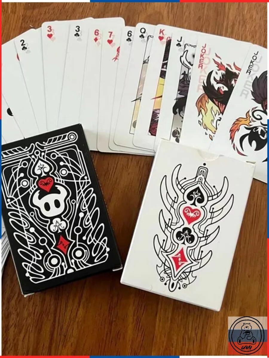 Черно-белые карты Hollow Knight Fan Art, настольные игральные карты