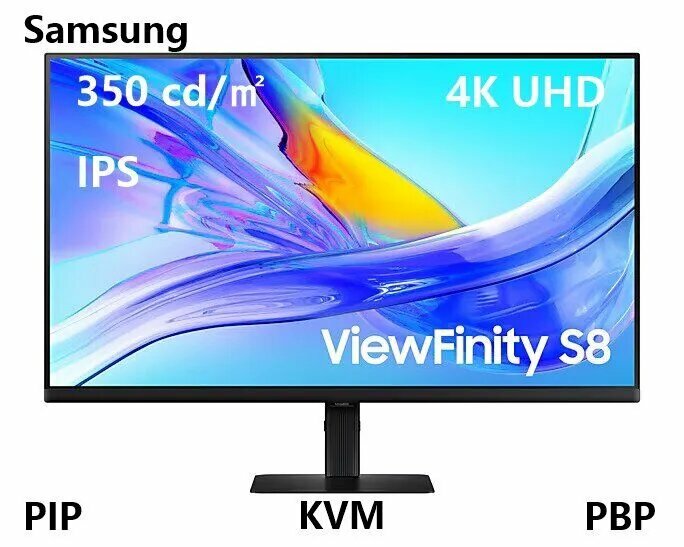 Samsung 32" Монитор ViewFinity S8 S32D802UBC, черный