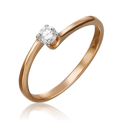 Кольцо, красное золото, 585 проба, бриллиант