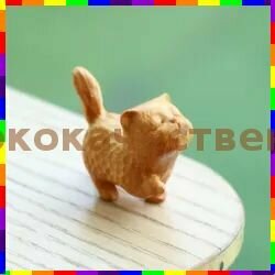 Изящная фигурка кошки из натурального самшита