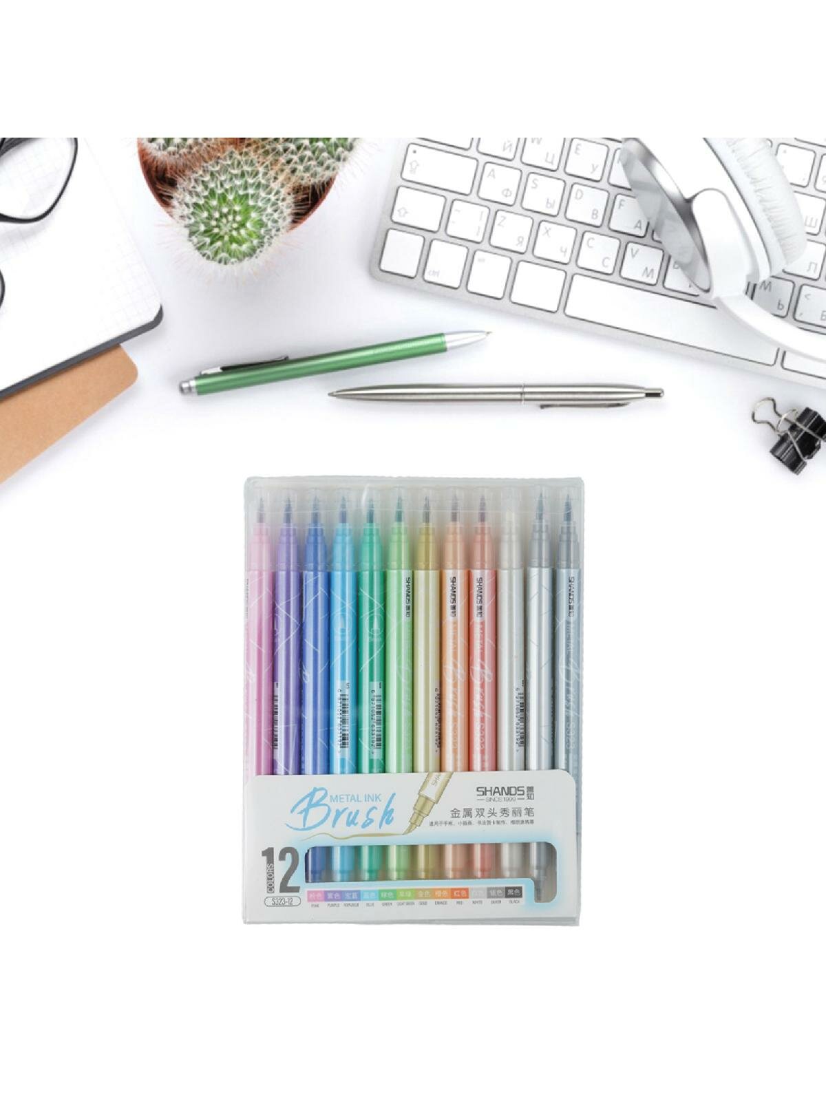 6/12/24 цвета блестящим маркером Отлично работает на черно-белой бумаге