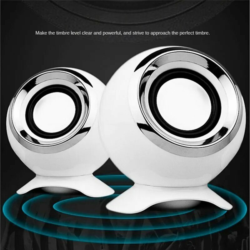 Компьютерные колонки для ПК Колонки ноутбуков USB 3,5 мм Проводная музыкальная игра HIFI Стерео с микрофоном настольных ПК, белые