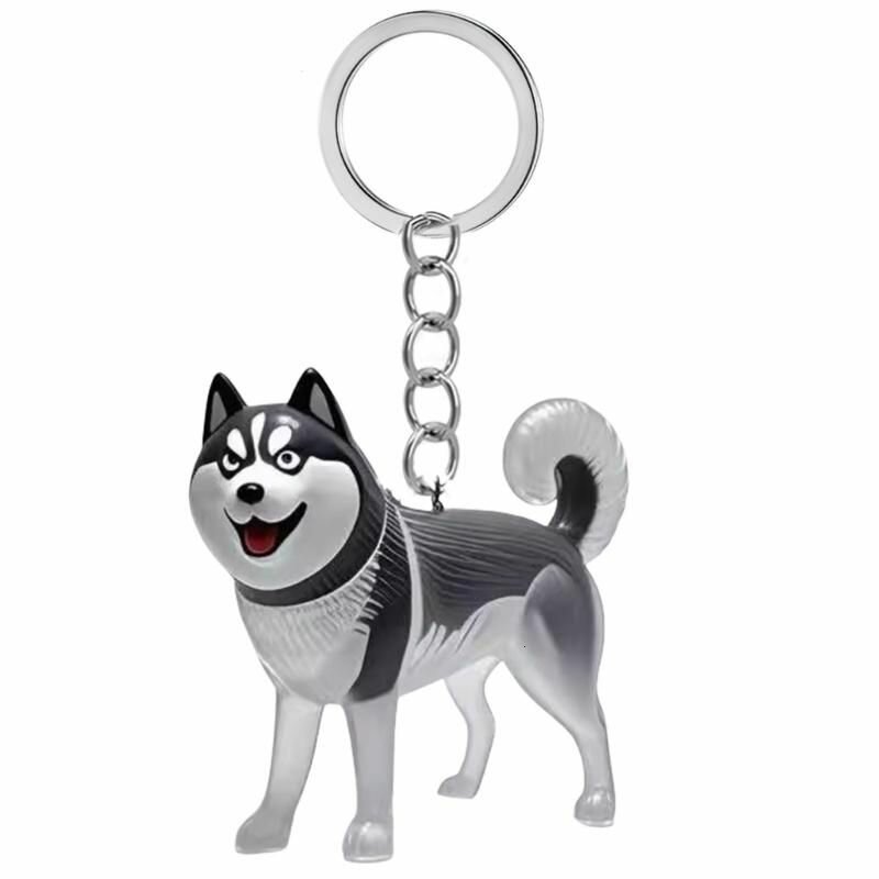 Милый брелок-контейнер для шерсти в форме хаски, миниатюрный и удобный