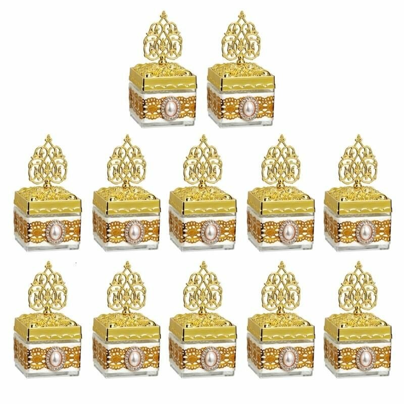 12 золотых коробок для подарков, - золотое кружево