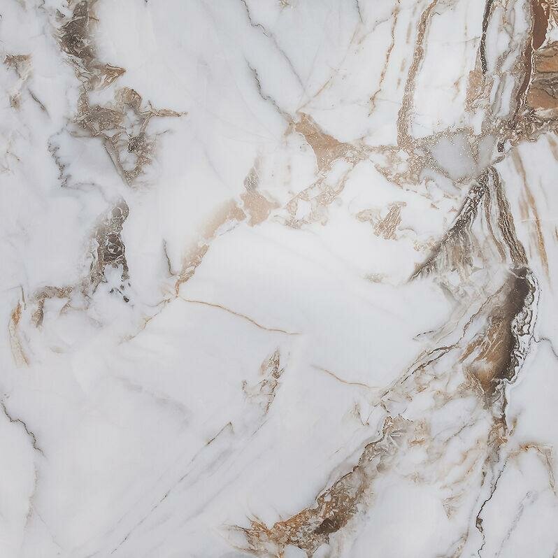 Керамогранит Planet Ceramics 80х80 UK-844 80x80 Глянцевая Белый, Коричневый