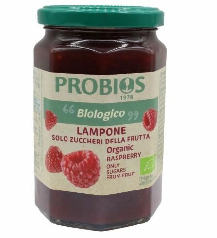 Джем малиновый без сахара Probios 330 г. Низкокалорийный джем на пектине для десертов в стеклянной банке, Италия