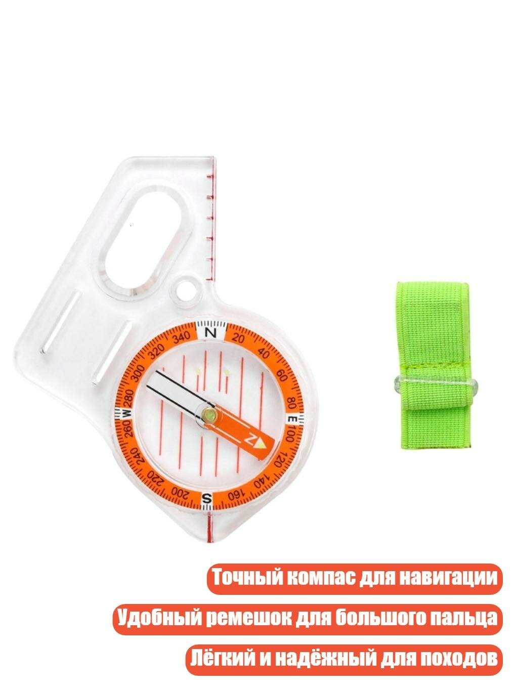 Компас с масштабной линейкой для ориентирования, Сильный магнит IJ4702