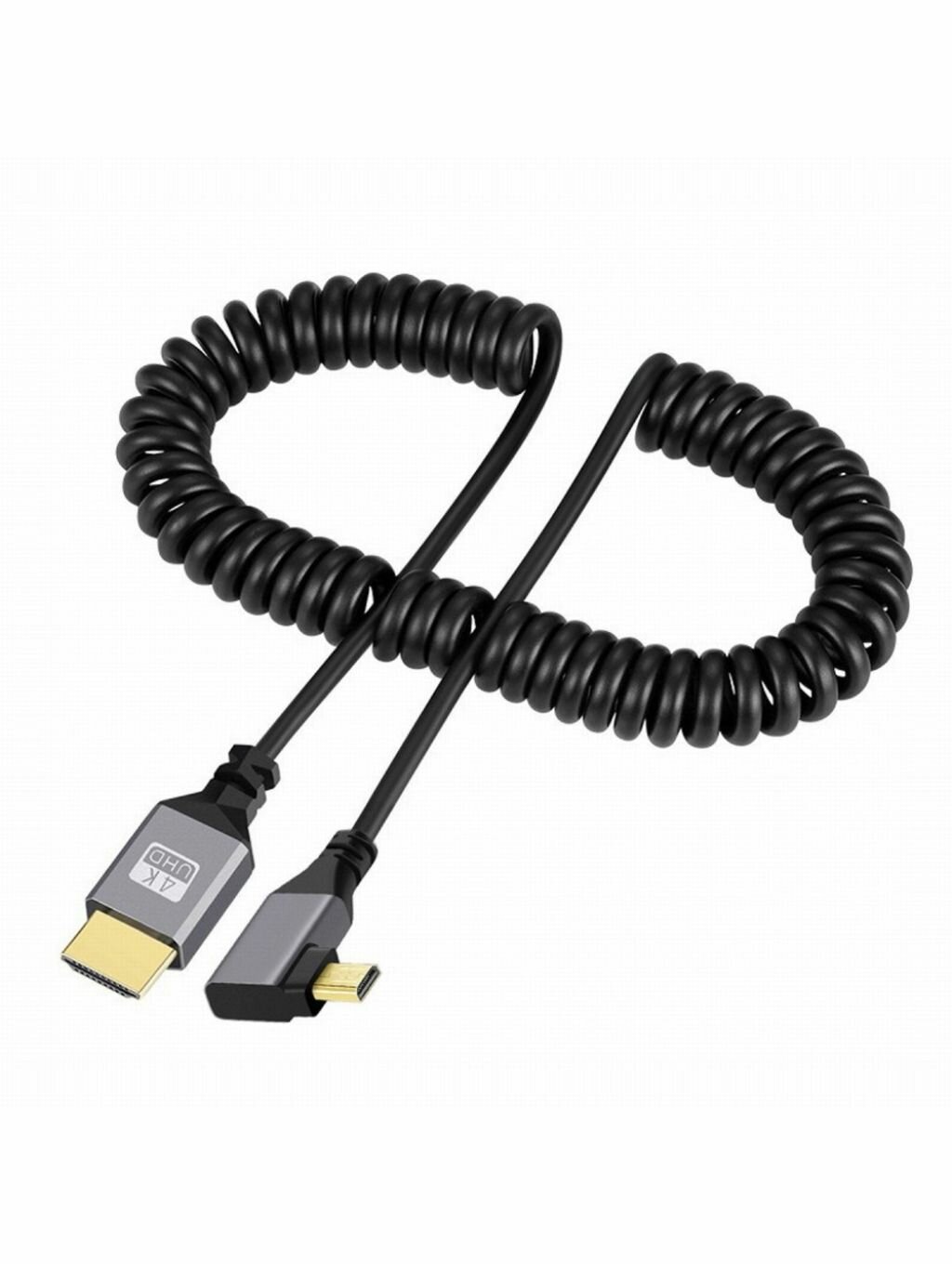 Кабель HDMI на Micro HDMI (flag) "пружинка" с поддержкой 4K скосы вверх