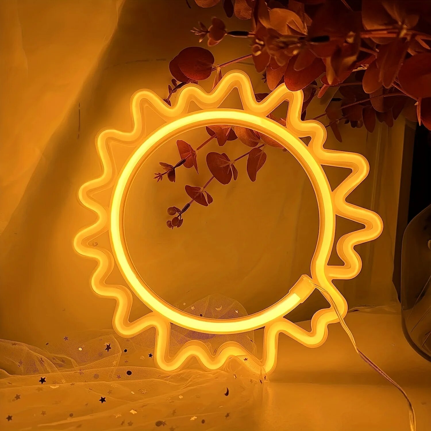 Неоновая лампа Солнце Sun Yellow