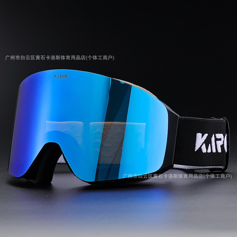 2026KAROS Складные лыжные очки с большим цилиндром, двойным слоем, антизапотевающие очки для сноуборда и лыж для мужчин и женщин с близорукостью