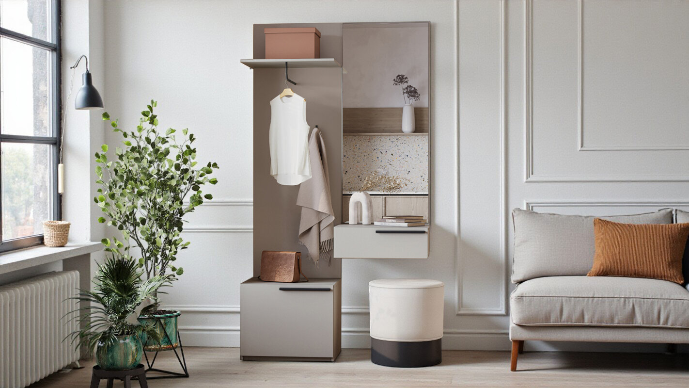 Прихожая Лорена Пакс-1 Кашемир 5981 BS NOW 110x40x220 см, бежевый Дом мебели для вас