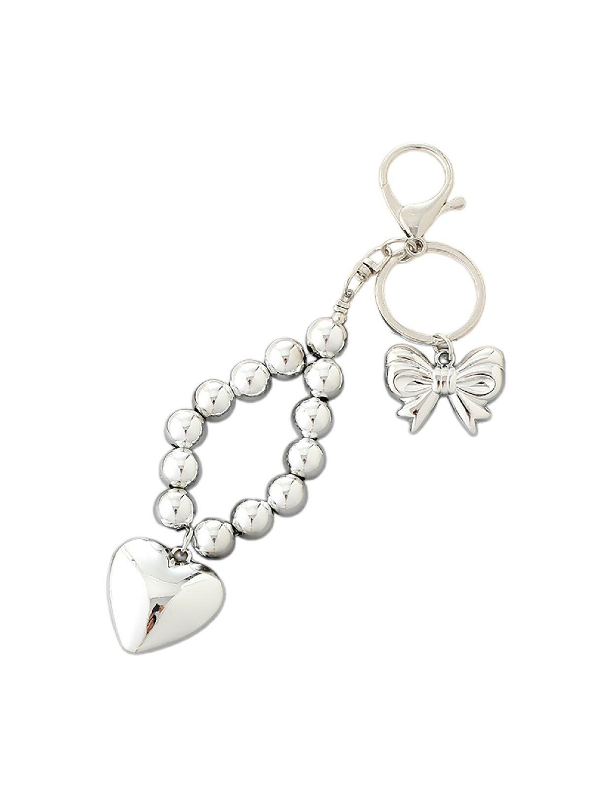 Брелок из бисера с бантиками/Подвеска в форме сердца, чехол для телефона, брелоки для подарка девушке