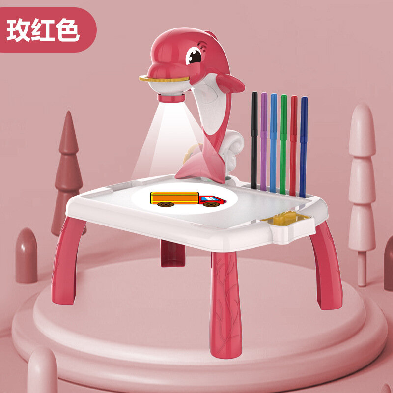 Кросс-бордерная новая доска для рисования с проекцией дельфина, многофункциональная доска для письма, интерактивная игрушка для родителей и детей, оптовая продажа уличных ларьков