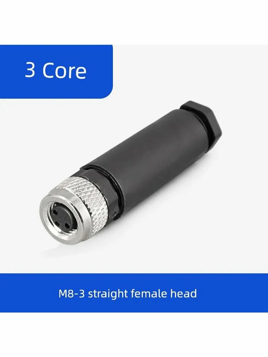 Водонепроницаемый разъем M8-3 контакта, прямой, женский