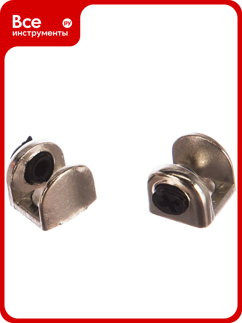 Стеклодержатель П обр. на шурупе Tech-Krep/Zitar никель 2 шт 127532