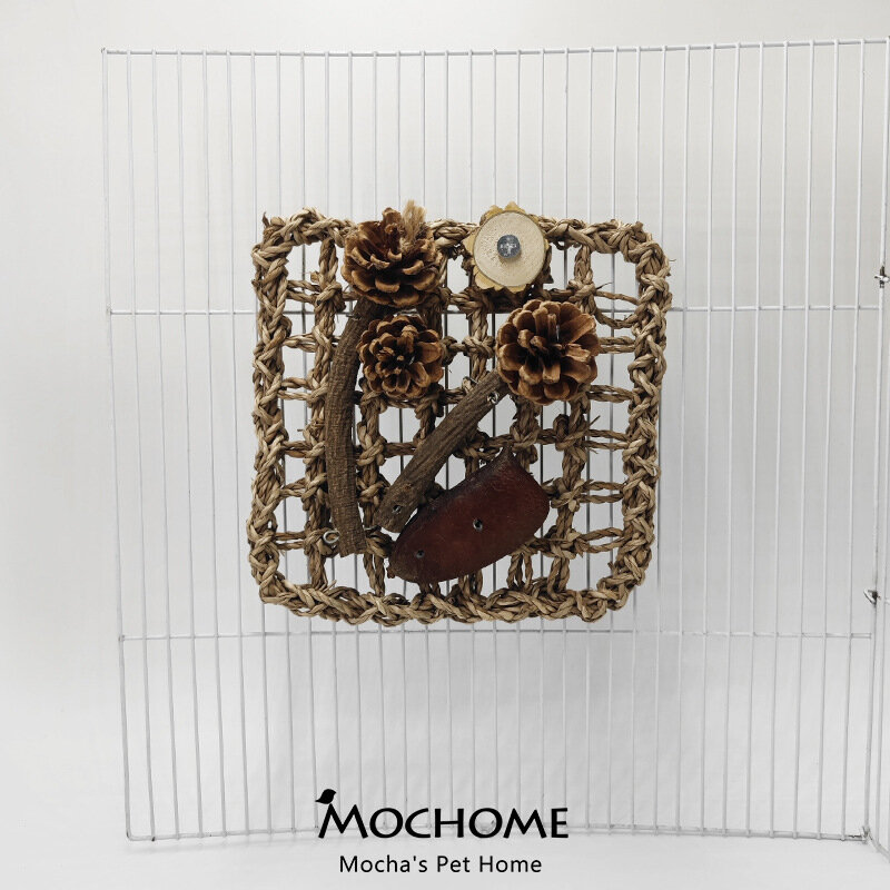 Игрушка для попугая, сетка для лазания, жевательная, натуральная, ручная работа, без горячего клея